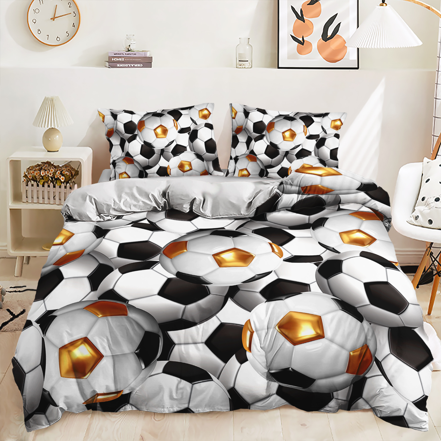 Hosima 3-Piece 3D Digital Duvet Cover With Pattern Composed Of Multiple ...