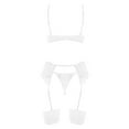 Sengtong Seductive Mesh Lace Up Lingerie Set With Eyelash Lace Trim Bow