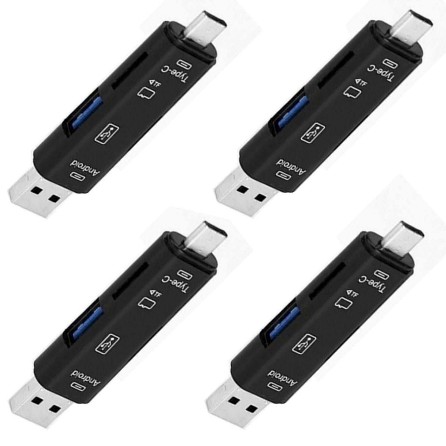 Adaptador USB Memoria AIIUSB 4 Pzas Negro Salidas Micro-USB USB 2.0 ...