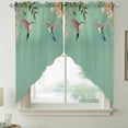 Flower Bird Swag Curtain Valance for Window 2 Panels Oil Painting Pink ...