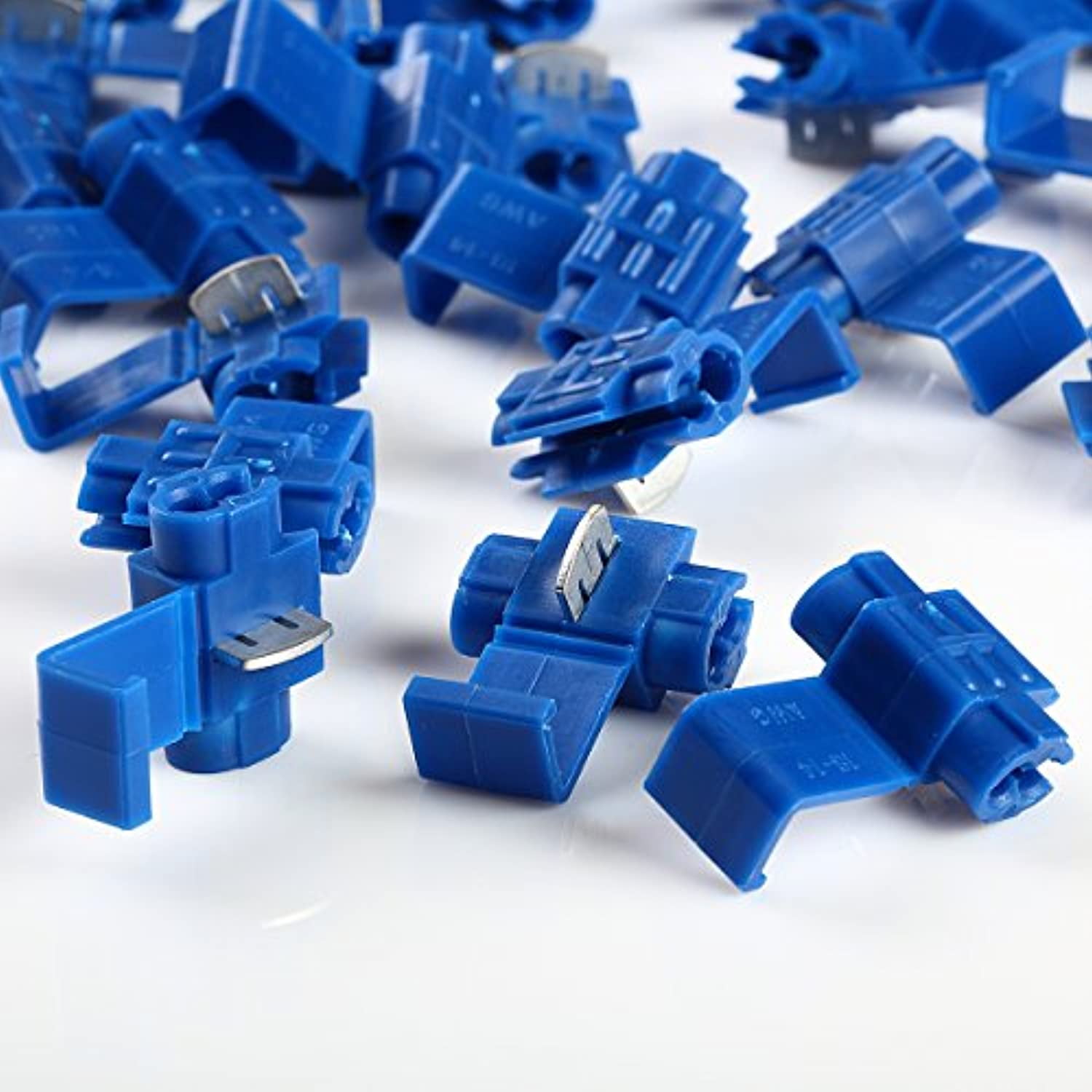 BLUE QUICK SPLICE WIRE CONNECTORS 16-14 GAUGE 100% COPPER (100 PACK ...