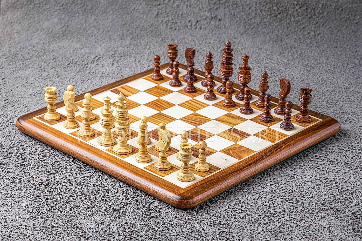 16” Premium Handcrafted Rosewood Professional Chess Board Set with ...