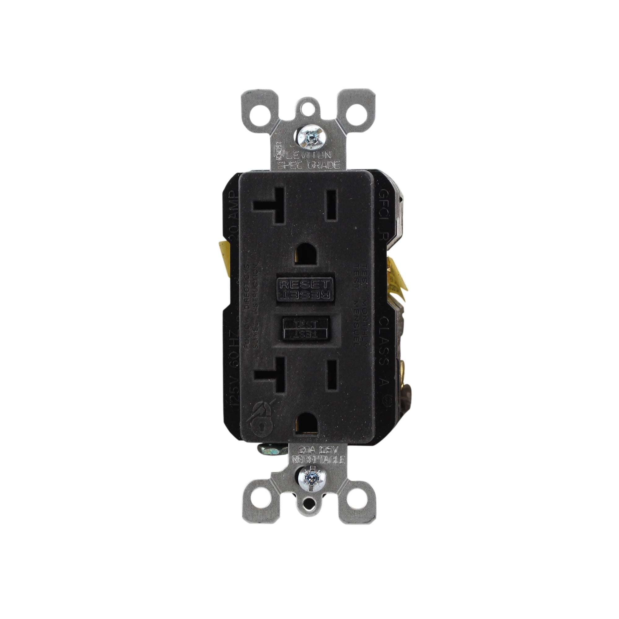 Leviton 8899-E GFCI Receptacle 20A 125V SmartLock Outlet, Black ...
