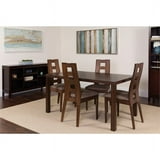 Flash Furniture Fullerton 5 Piece Espresso Wood Dining Table Set with ...