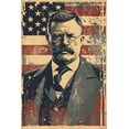 Affixzi Roosevelt Vintage Portrait Poster, Retro USA Flag Wall Art ...