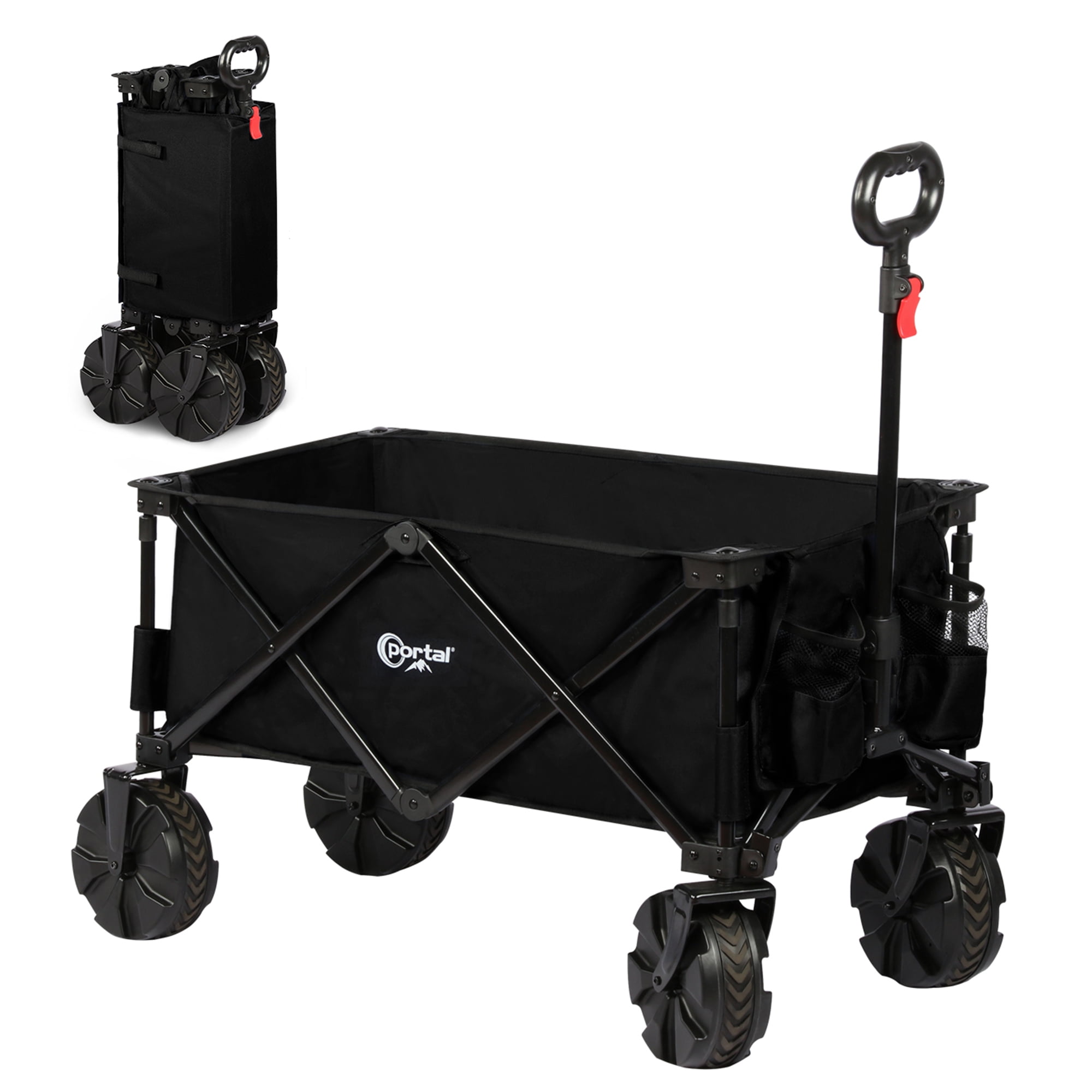 PORTAL Folding Multipurpose Collapsible Wagon Cart with 8-inches Wheel ...