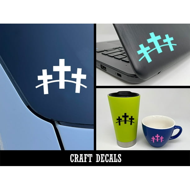 Three Crosses Craft Vinyl Indoor Outdoor Decal Sticker - Light Blue - 3 ...
