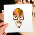 3drose, Spooky Skull of Brown, Yellow Orange Colors. White Background ...
