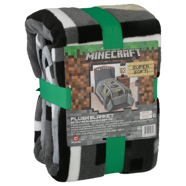 Minecraft Mining Gray Bed Blanket (Twin) 62 x 90 - Walmart.com