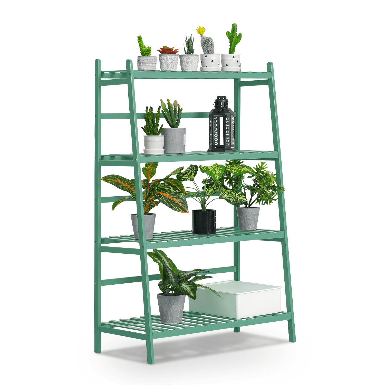 MoNiBloom Bamboo 4 Tiers Trapezoid Plant Stand, Flower Storage Rack ...