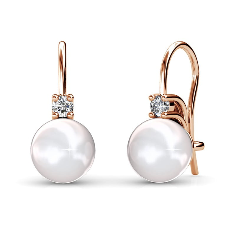 Click here for Cate & Chloe Cassie 18k Rose Gold Plated Pearl Dro... prices
