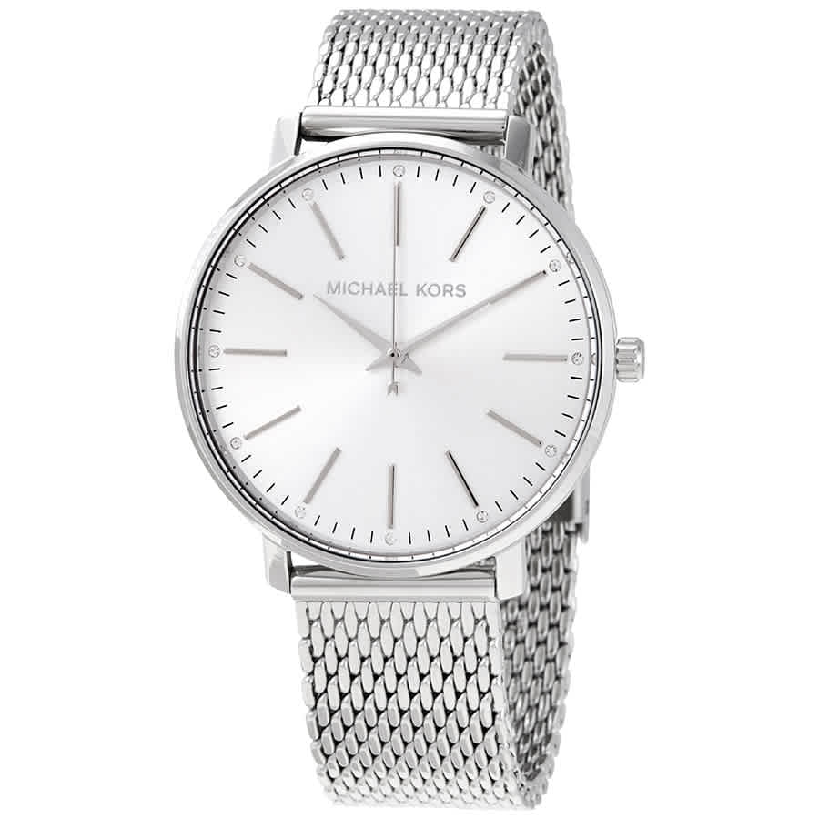 Michael Kors - Michael Kors Pyper Quartz Crystal Silver Dial Ladies ...