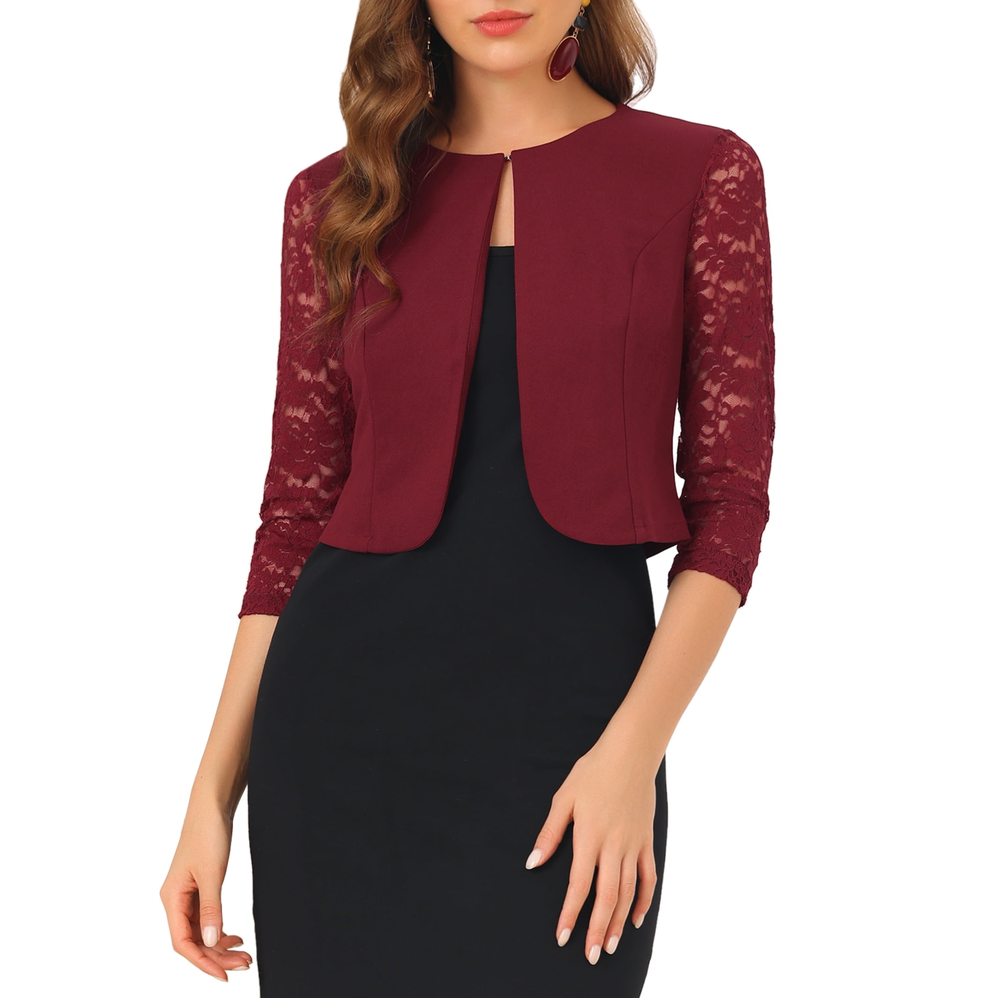 Click here for Inspire Chic Womens Floral Lace Shrug Top 3/4 Slee... prices