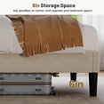 EDX Queen Size Upholstered Platform Bed Frame with Padded Wingback ...