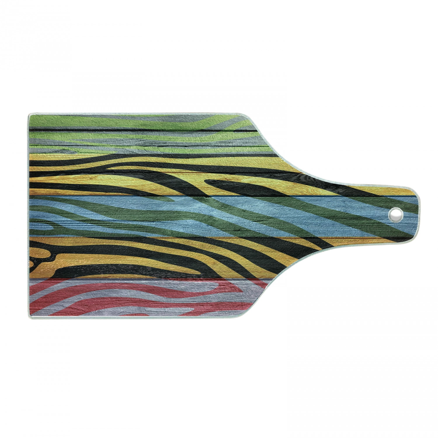 Zebra Print Cutting Board, Colorful Zebra Print on Hardwood Timber ...