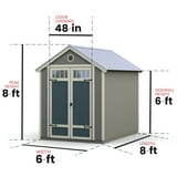 Handy Home Products 6x8 ft. Garden Storage Shed Kit with Metal Roof and ...