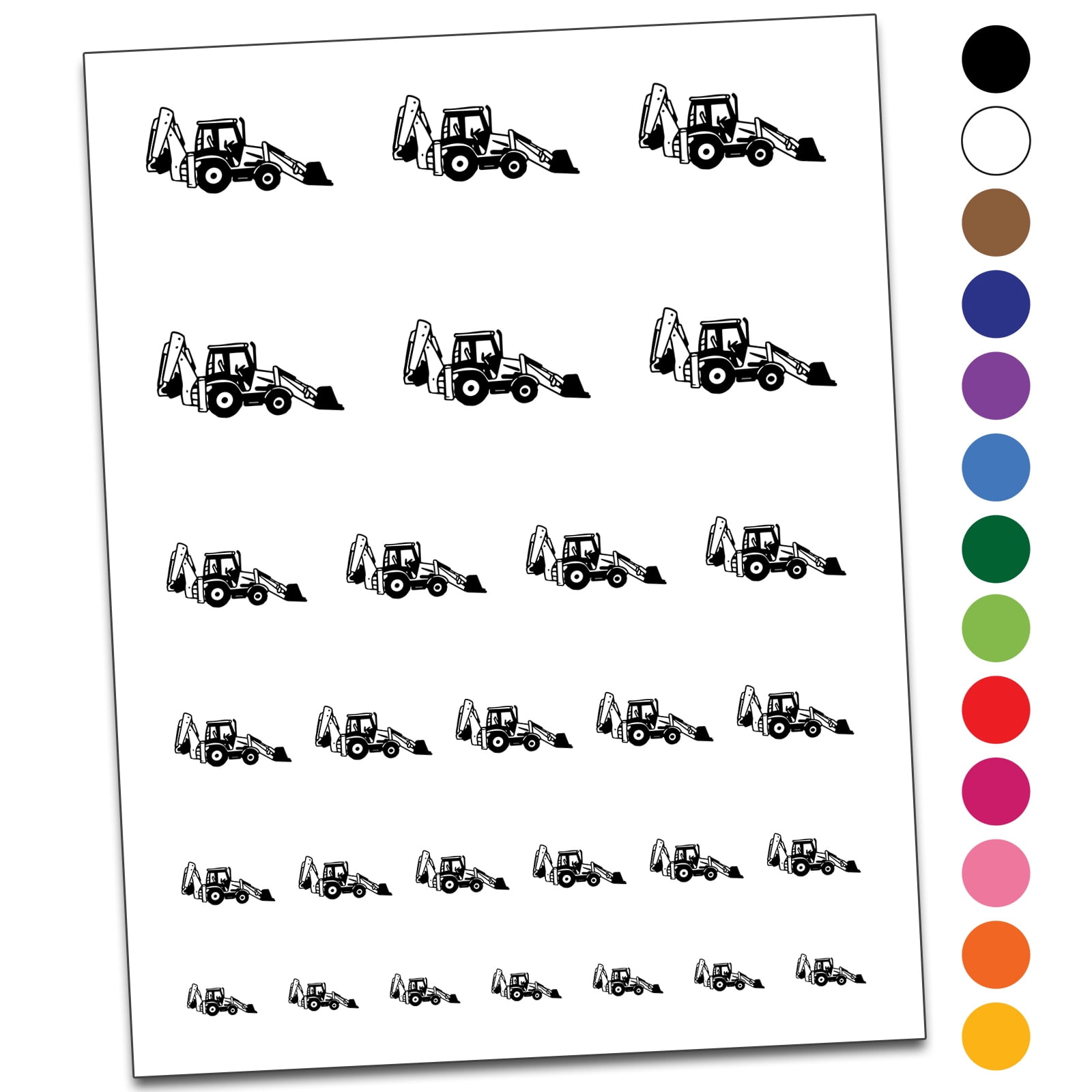 Backhoe Construction Building Vehicle Water Resistant Temporary Tattoo ...