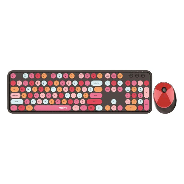 Colorful 2.4GHz Wireless Keyboard and Mouse Combo with Round Key Cap ...
