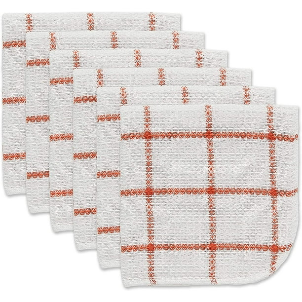Scrubber Dish Cloths Collection Windowpane, 12x12, Spice 6 Count ...