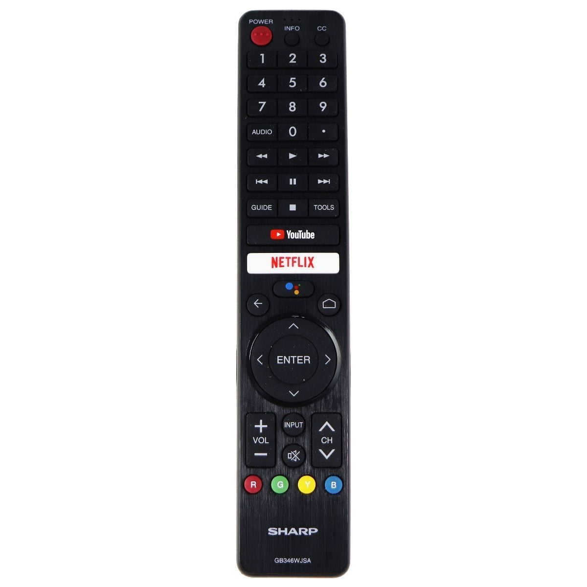 Sharp Remote Control (GB346WJSA) with Netflix for Select Sharp TV ...