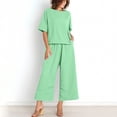 CIENVNSTG 2 Piece Pajamas for Women Set Summer Solid Color Short Sleeve ...