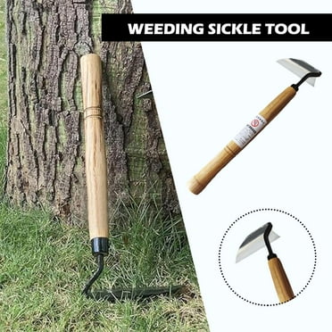 HLXT Steel Gardening Grass Sickle, Lightweight Durable Sharp Steel ...