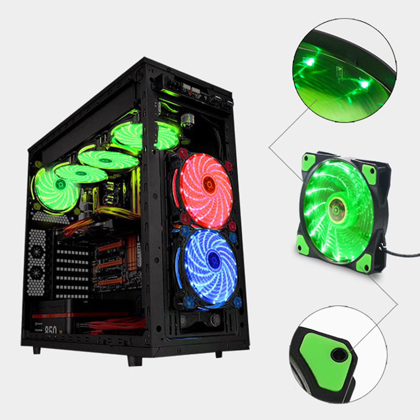 Cheers.US Cooling Fan Ultra Silent Anti-vibration 15 Lights Round ...