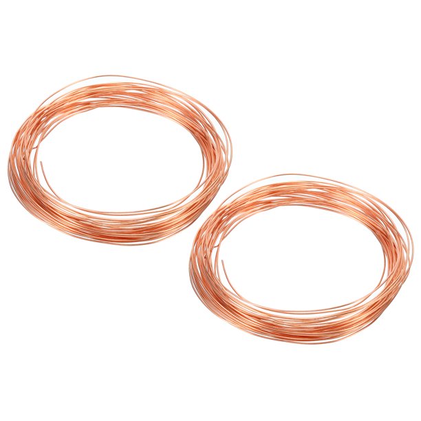 Uxcell Soft Copper Wire, 2Pcs 23Gauge/0.6mm Diameter 7m/22.96ft Spool ...