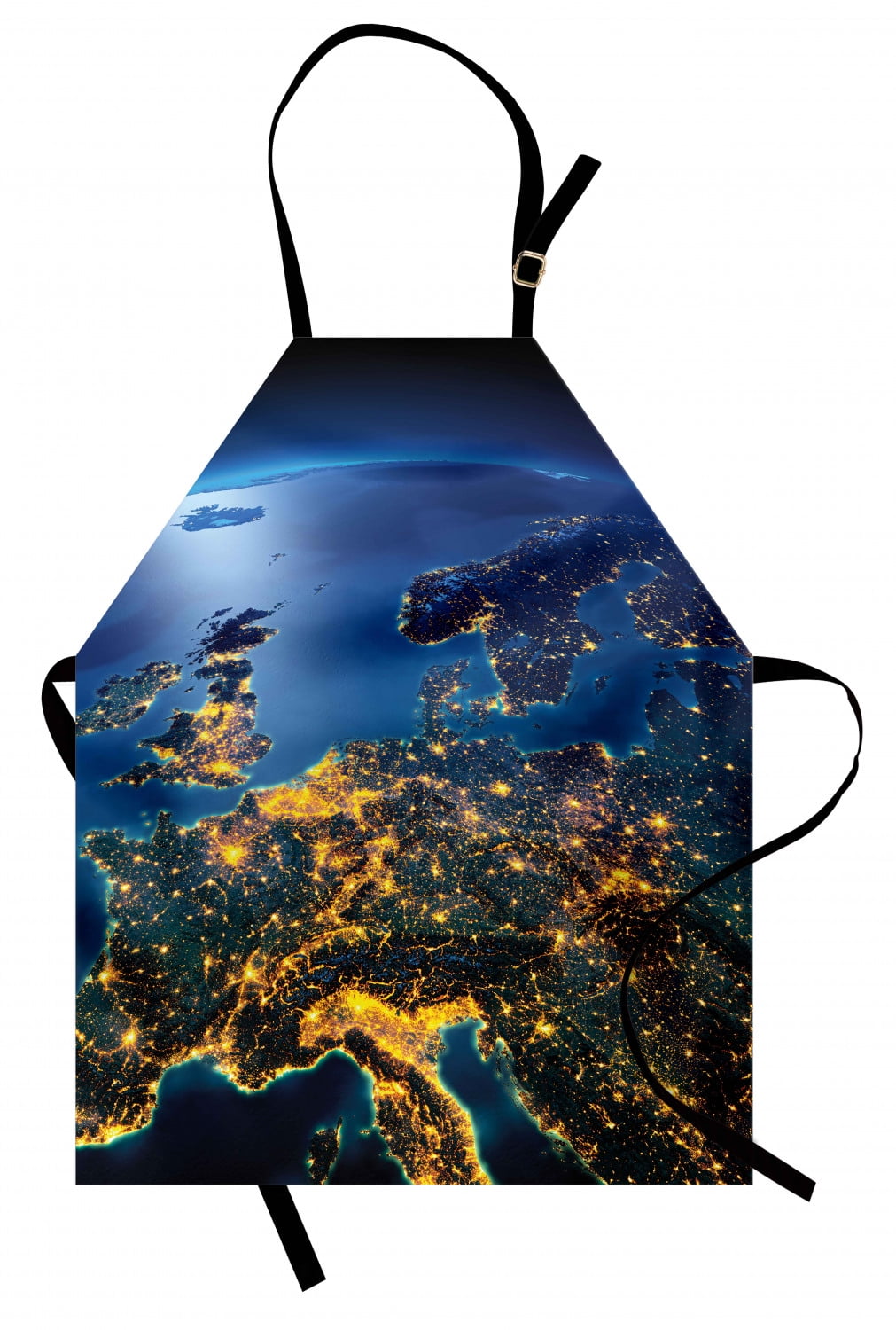 World Apron Continent of Central Europe Night Time View from Outer ...