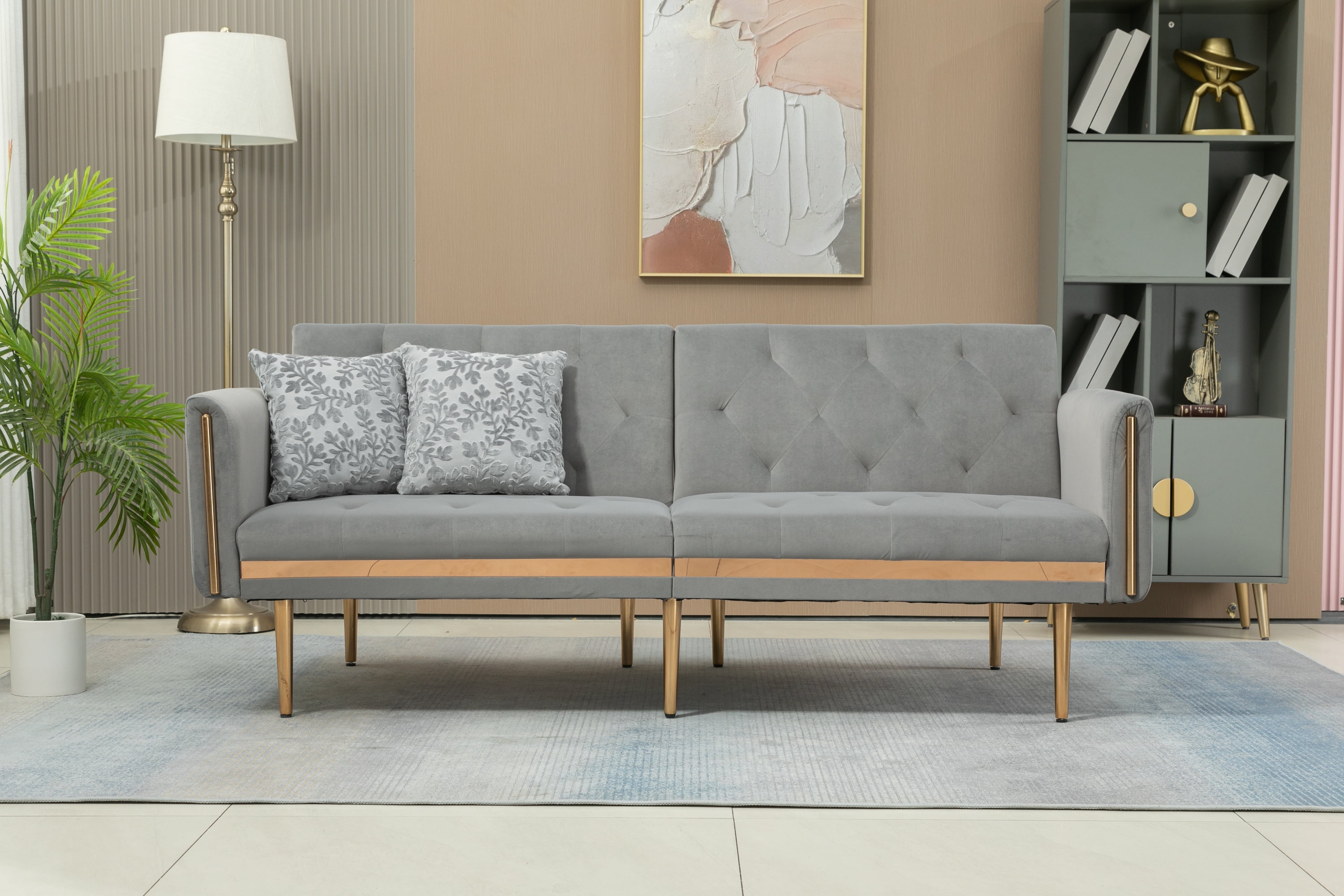 Luccalily Accent Velvet Bed Sofa,Velvet Leisure Sleeper Comfy Sofa ...