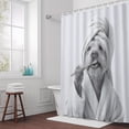 Bathroom Funny Dog Shower Curtain, The Dog Brushing Its Teeth ...