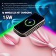 Large RGB Wireless Charging Mouse Pad Pink Simple Bows14 LED Modes Non ...