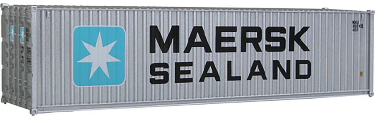 Walthers HO Scale 40' Hi-Cube Corrugated Shipping Container Maersk ...