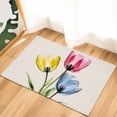 Blue Red Yellow Tulips Door Mat Country Flowers Non Slip Absorbent ...