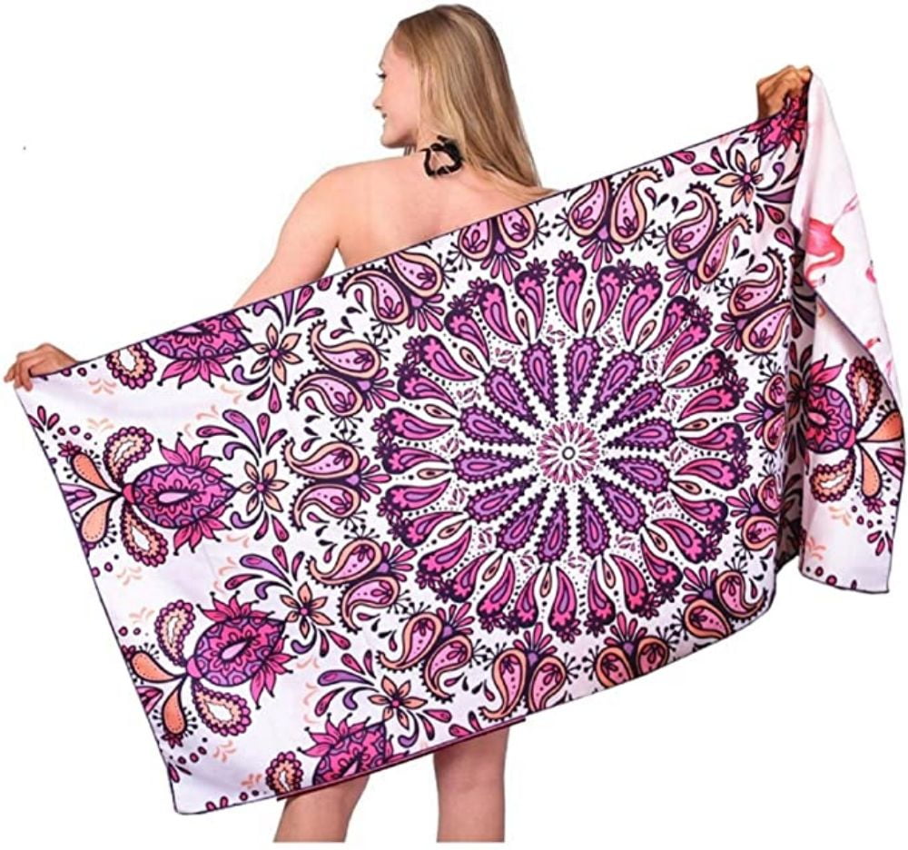 Microfiber Sand Free Beach Towel - 63" x 32" Oversized Quick Dry Travel ...