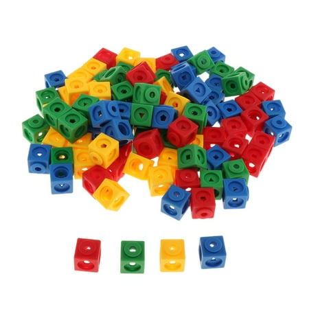 SET OF 100 COLORFUL MULTILINK LINKING S/ MATH MANIPULATIVE/ COUNTING ...
