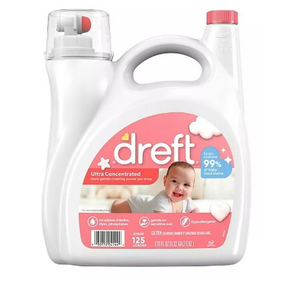 Dreft Détergent Liquide Ultra Concentré pour Lessive de Bébé (125 ...