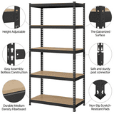 Topeakmart 3pc 5-Tier Adjustable Steel Shelf Unit, Heavy Duty Boltless ...