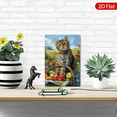 8x12 Inch Metal Wall Art, Whimsical Tabby Kitten with Produce Basket ...