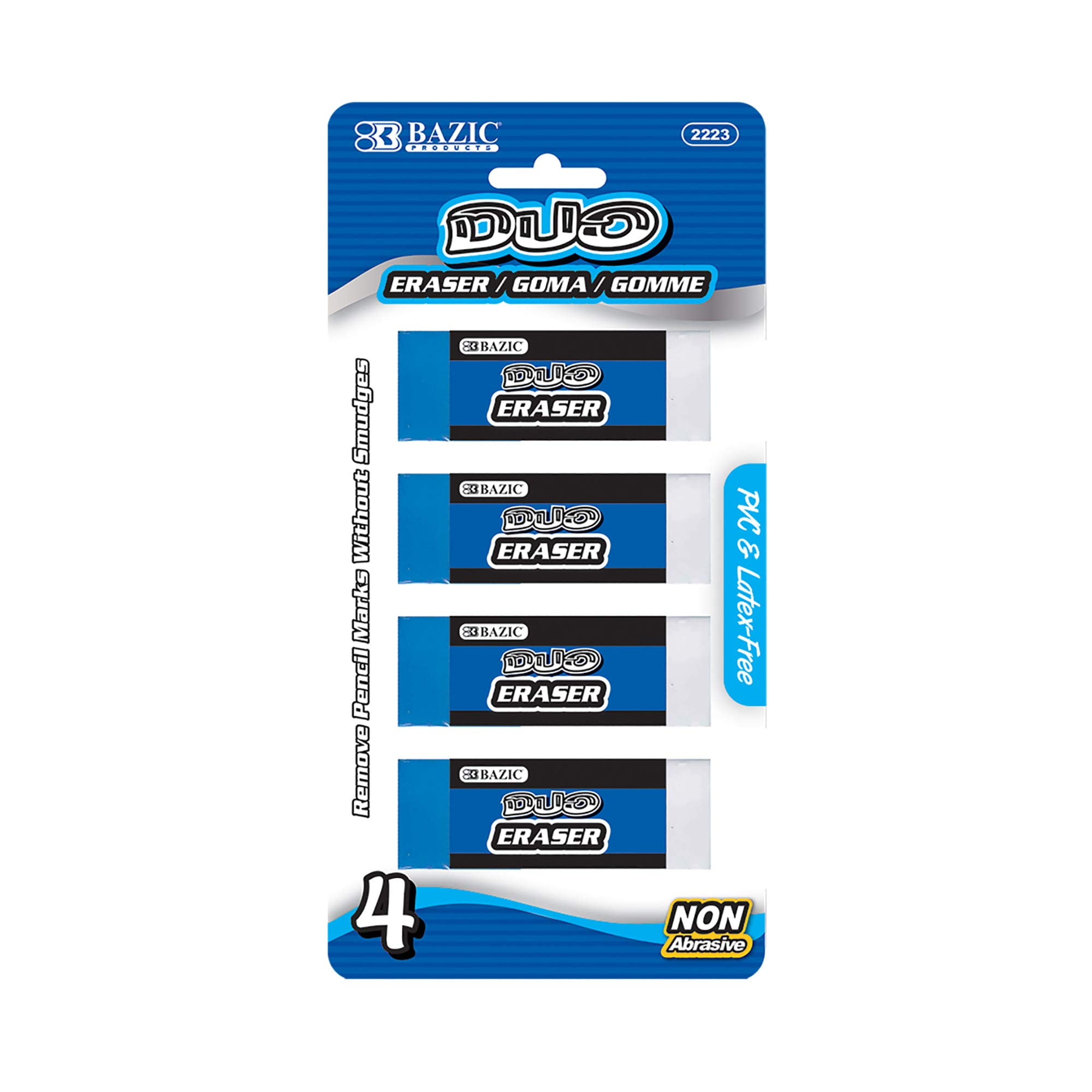 BAZIC Erasers Vinyl Eraser, Latex Free Block Erasers (4/Pack), 24-Packs ...