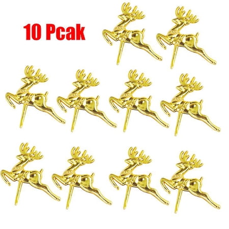 10 Pcs Elk Cake Topper Christmas Cake Topper, Gingerbread Man Cupcake ...
