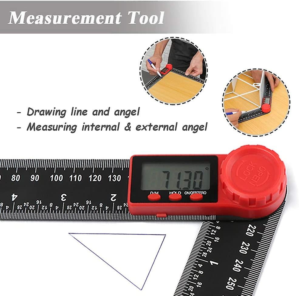 Lcd Digital Angle Finder Ruler, 200 mm / 7 pulgadas Angle Finder Gauge ...