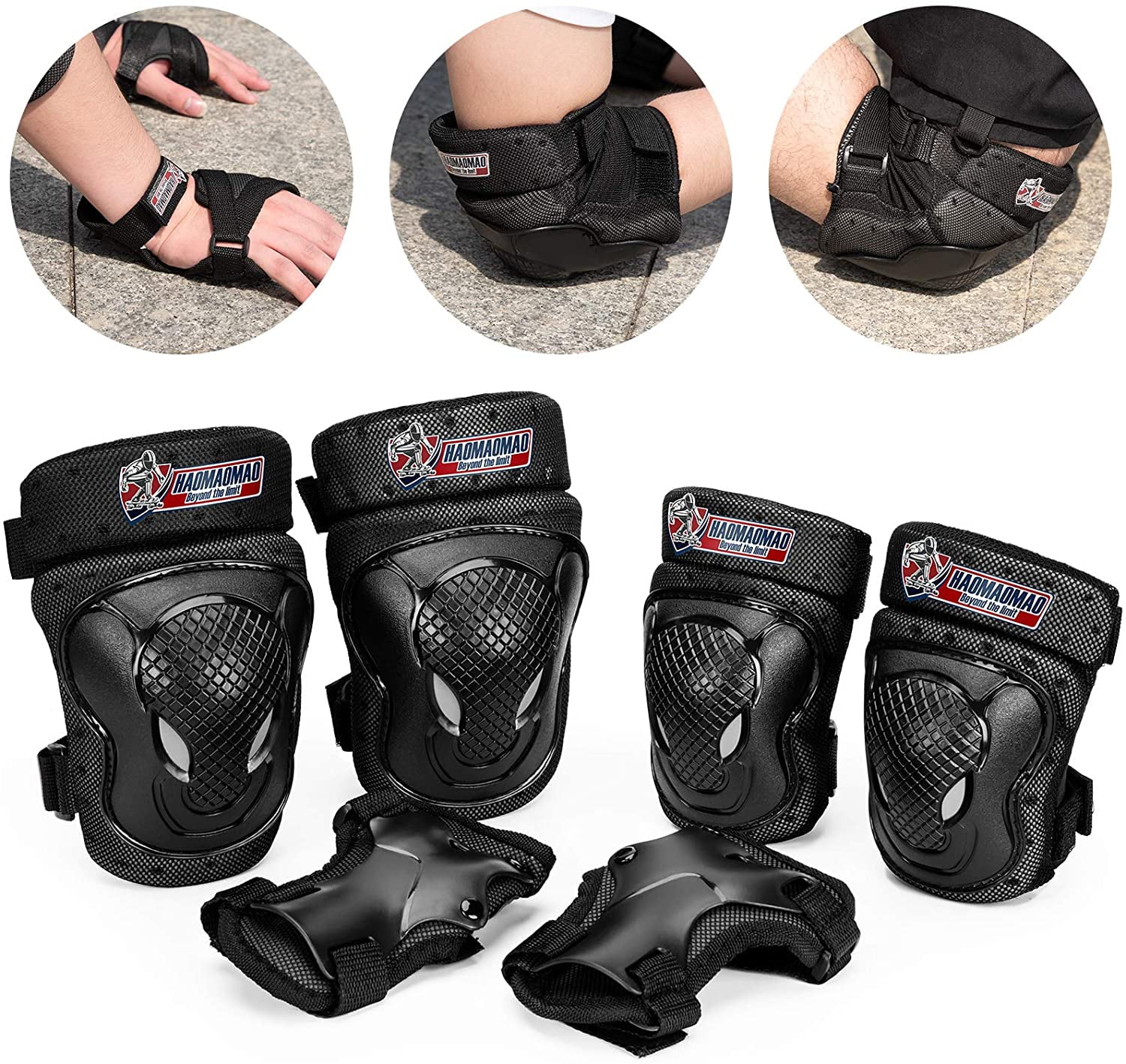 Haomaomao Kids/Youth Knee Pad Elbow Pads Wrist Guards Protective Gear ...