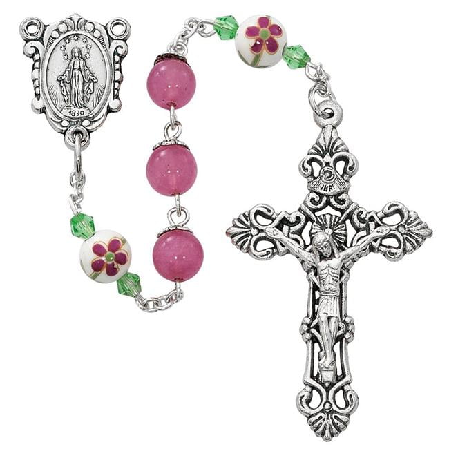 Click here for Mcvan R704df 8 Mm Cross Rosary Set - Pink prices