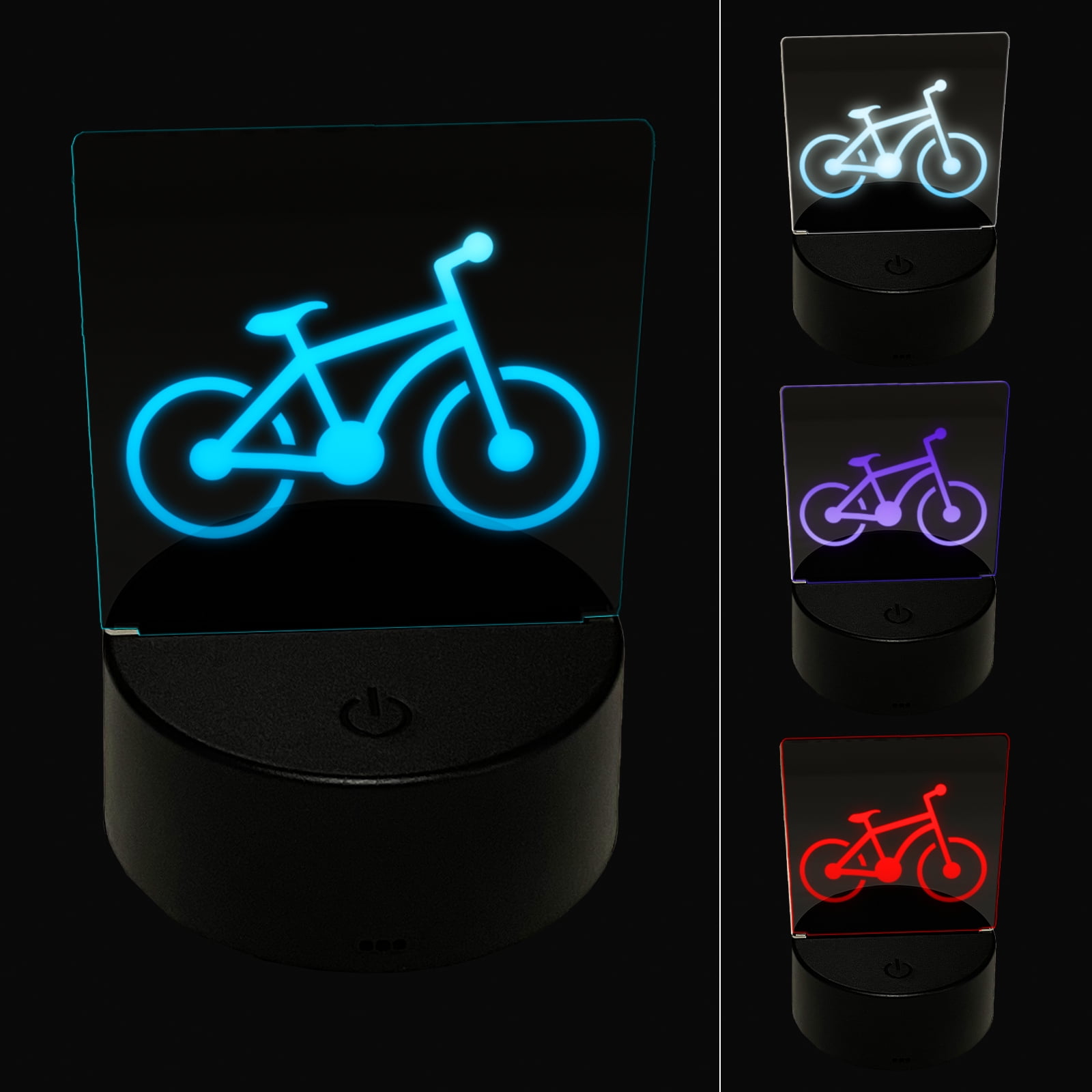 Mountain Bike Bicycle Cyclist Cycling LED Night Light Sign 3D Illusion ...