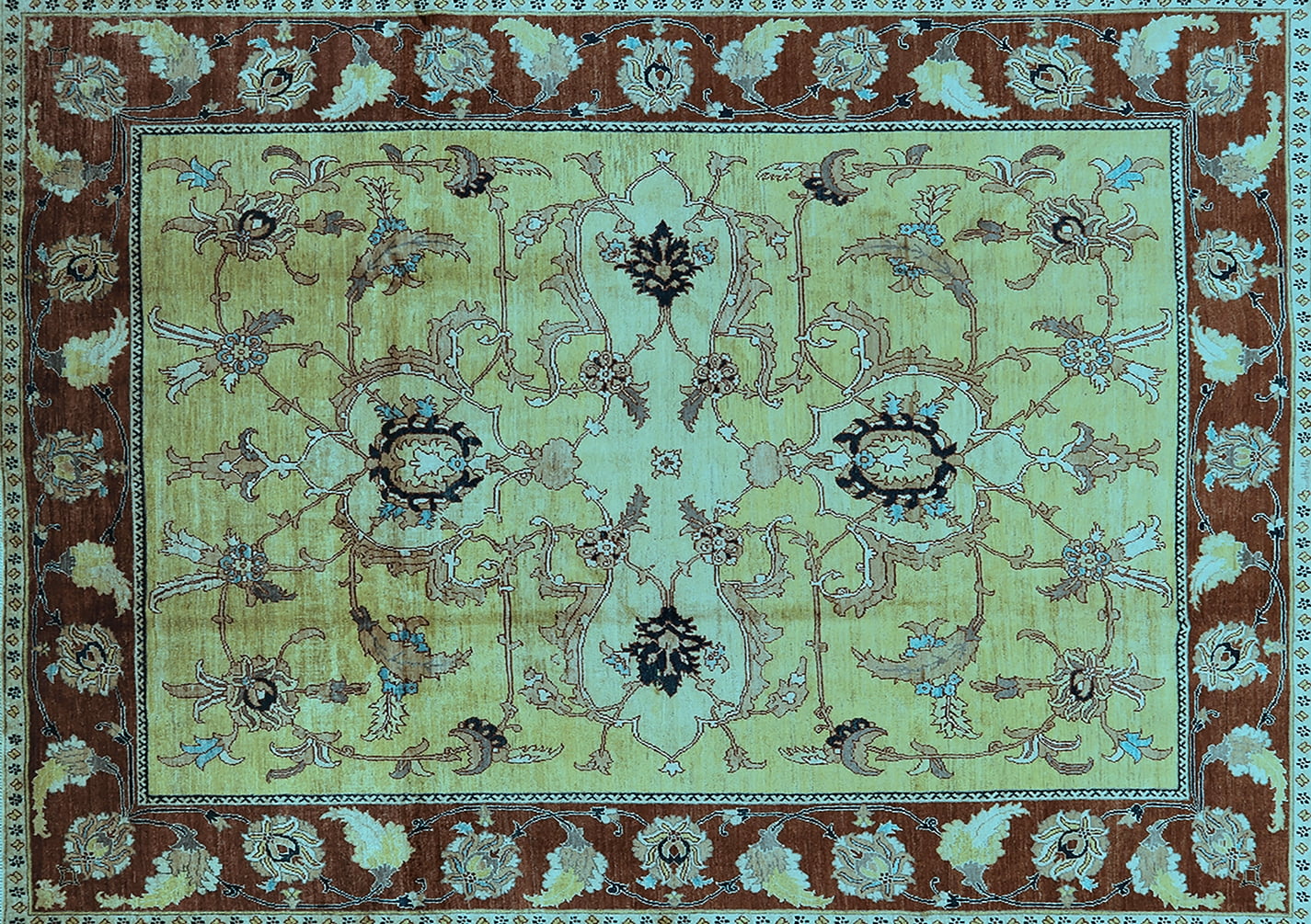 Ahgly Company Indoor Rectangle Oriental Light Blue Traditional Area ...