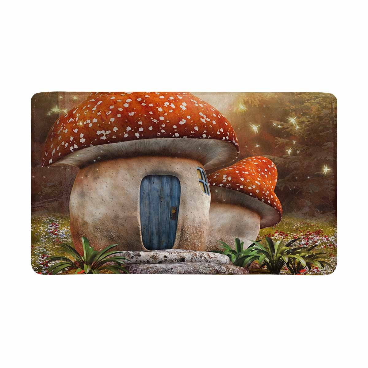 MKHERT Fantasy Mushroom Cottage with Dragonfly on Colorful Meadow ...