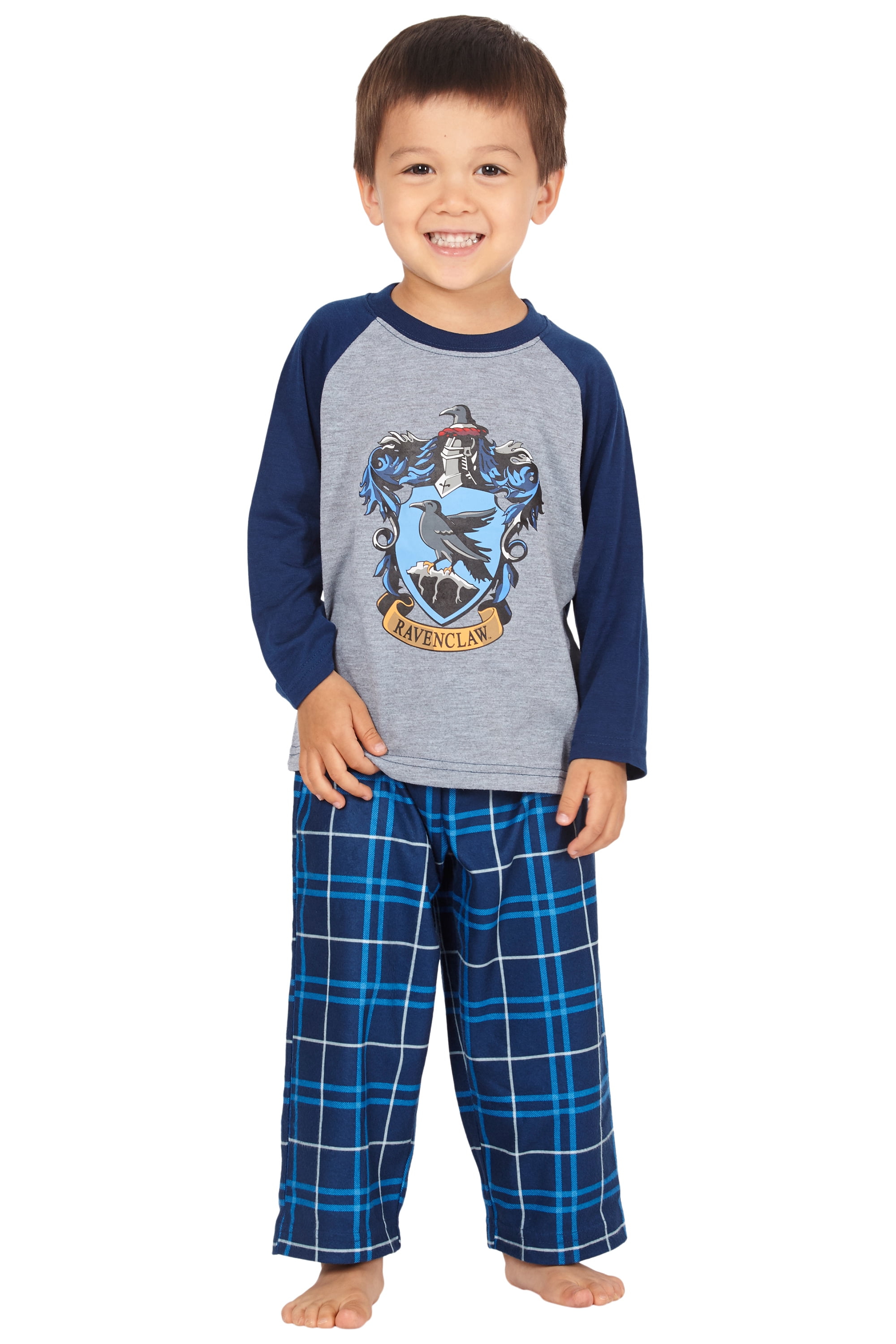 Harry Potter Boys Raglan Shirt And Plaid Pajama Pants Set- (Ravenclaw ...