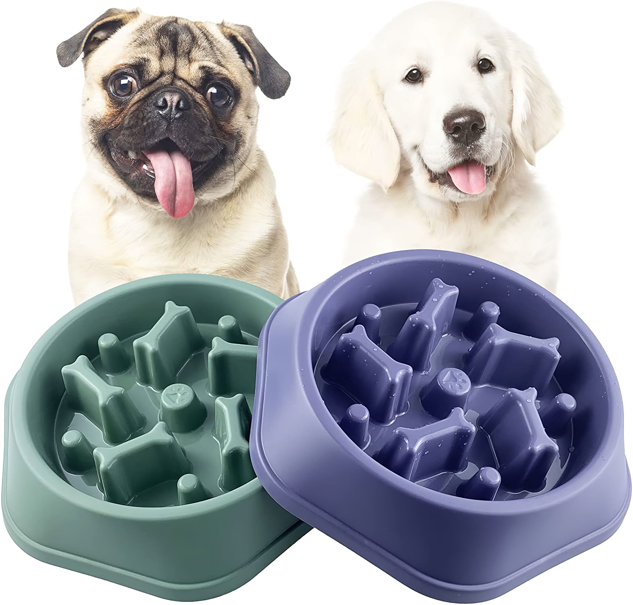 Slow Feeder Dog Bowl Agooga Anti Gulping Healthy Eating Interactive ...