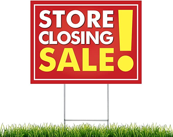 NEXT LEVEL SIGNS | Store Closing Sale Yard Signs | Double Sided 24 W x ...